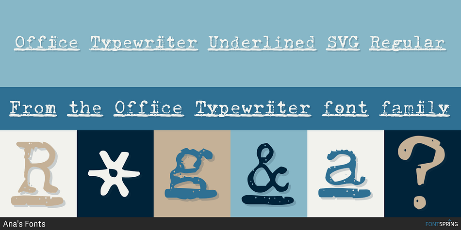 Office Typewriter Underlined SVG Regular Font