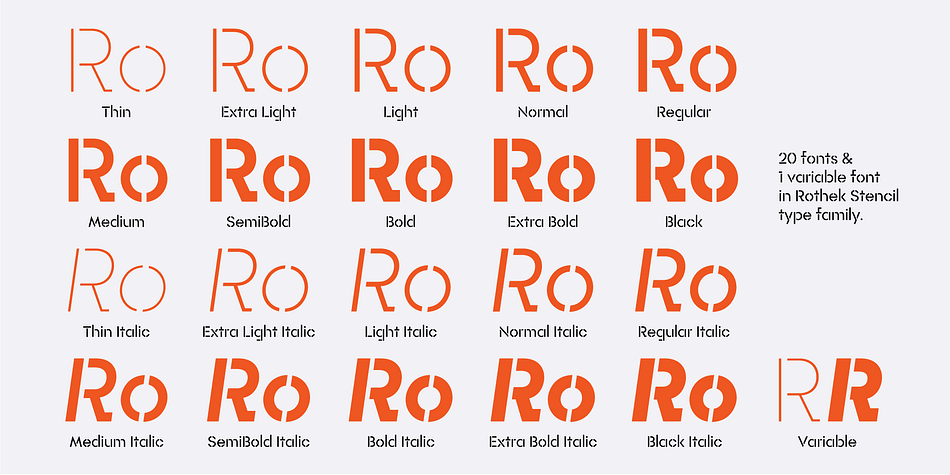 Rothek Stencil Font