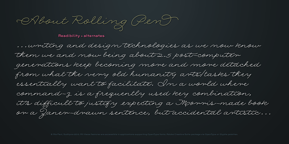 Rolling Pen Font