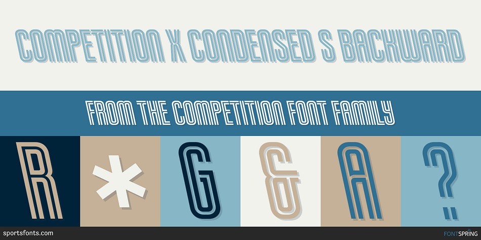 Competition X Condensed S Backward Font