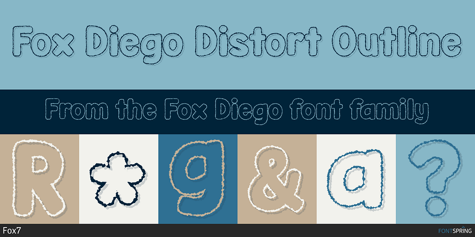 Fox Diego Distort Outline Font