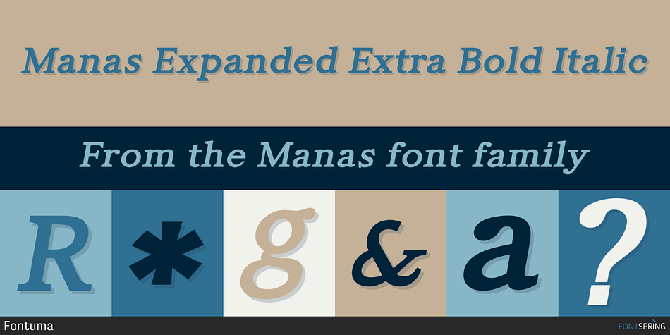 Manas Expanded Extra Bold Italic Font