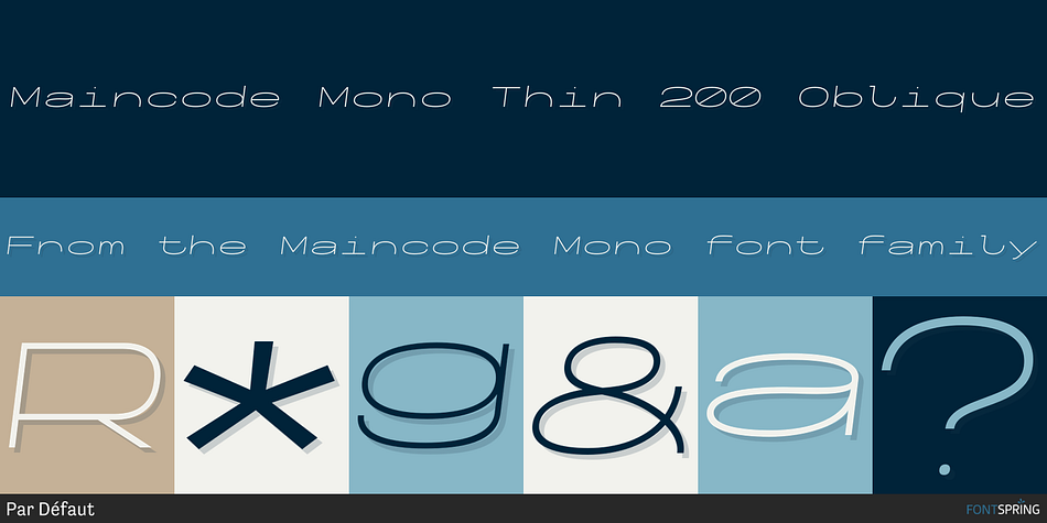 Maincode Mono Thin 200 Oblique Font
