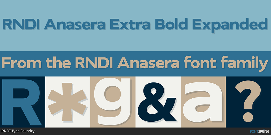 RNDI Anasera Extra Bold Expanded Font