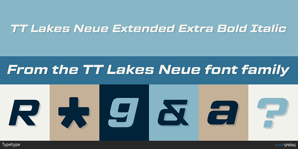 TT Lakes Neue Extended Extra Bold Italic Font