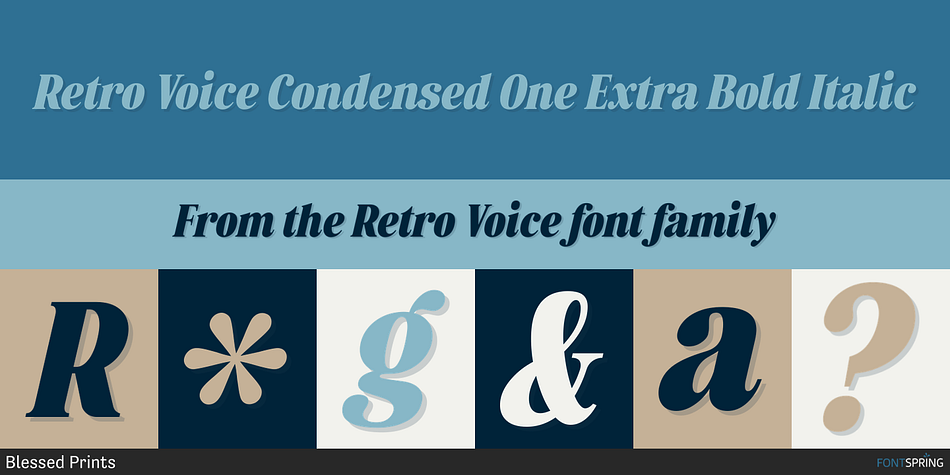 Retro Voice Condensed One Extra Bold Italic Font