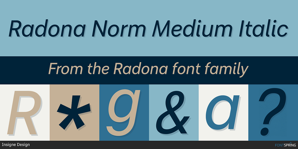 Radona Norm Medium Italic Font